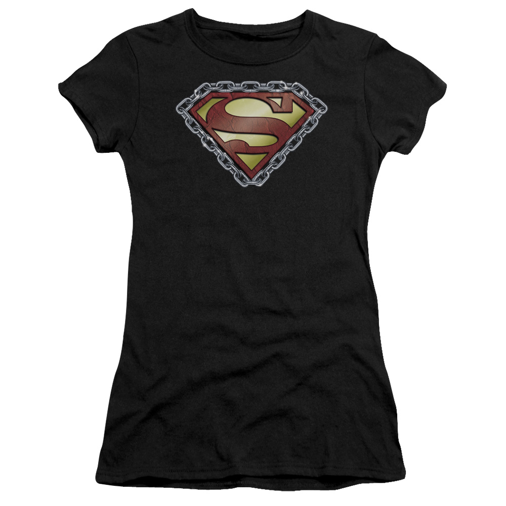 Superman Chained Shield Junior Women's T-Shirt Sheer Black - Walmart.com