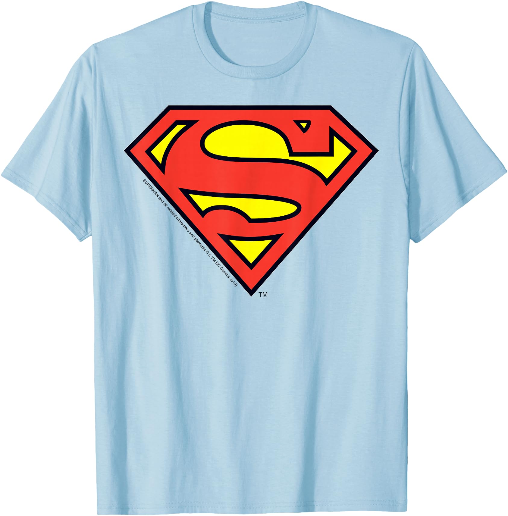 Superman Classic Chest Logo DTG Print Unisex T-Shirt,Light Blue Color ...