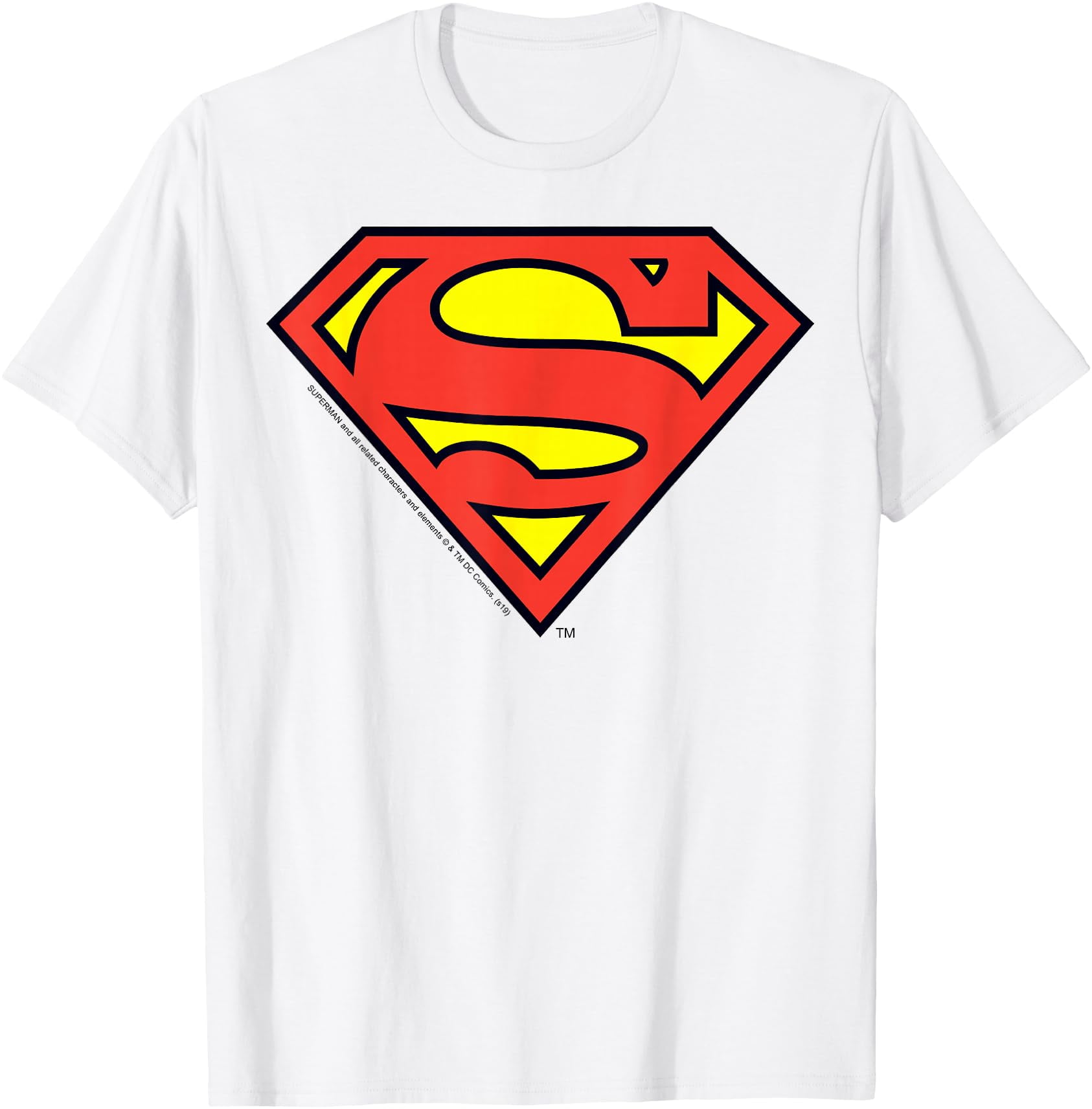 Superman Classic Chest Logo DTG Print Unisex T-Shirt,White Color,Size ...