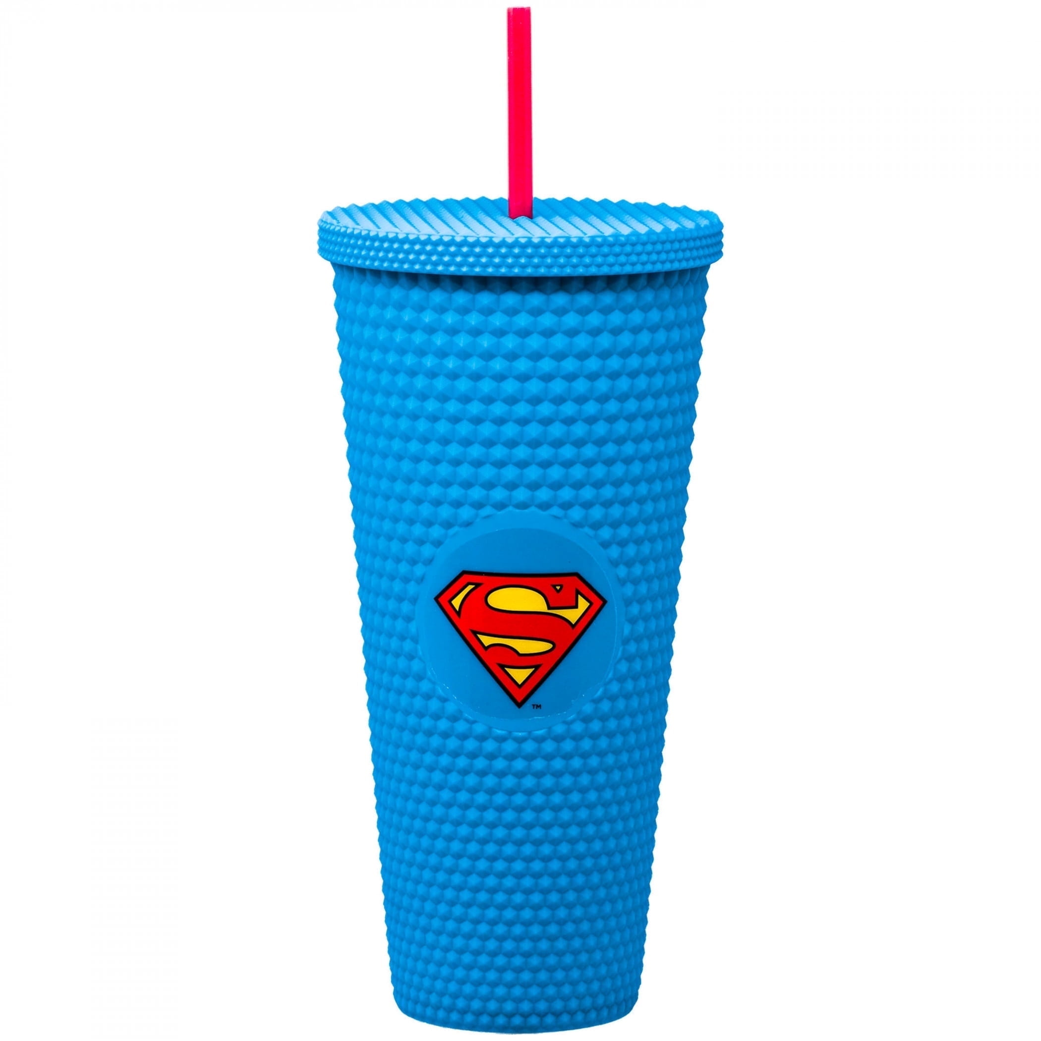 Spoontiques Superman 32 oz Studded Acrylic Travel Tumbler with Lid and ...