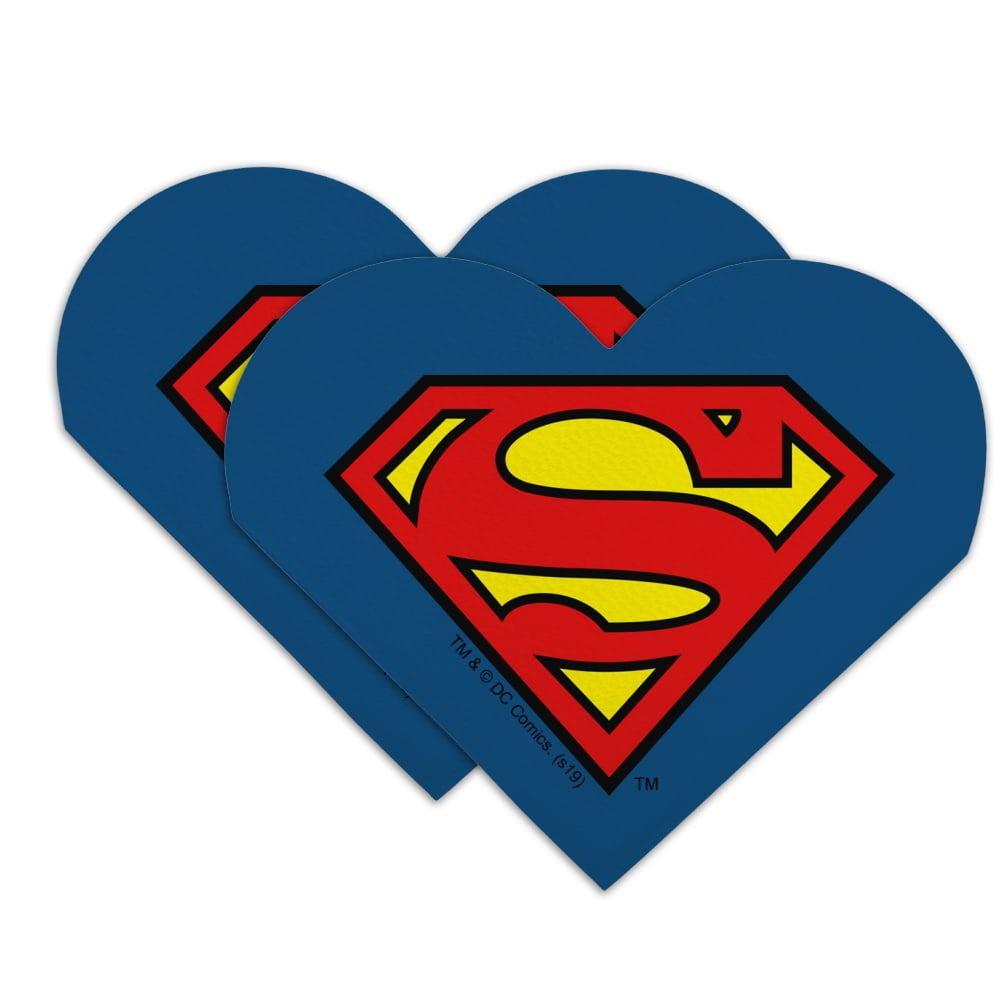 Superman Classic S Shield Logo Heart Faux Leather Bookmark - Set of 2 ...