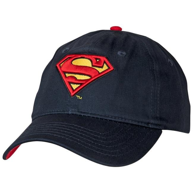 Superman Classic Symbol Dark Navy Curved Brim Adjustable Dad Hat ...