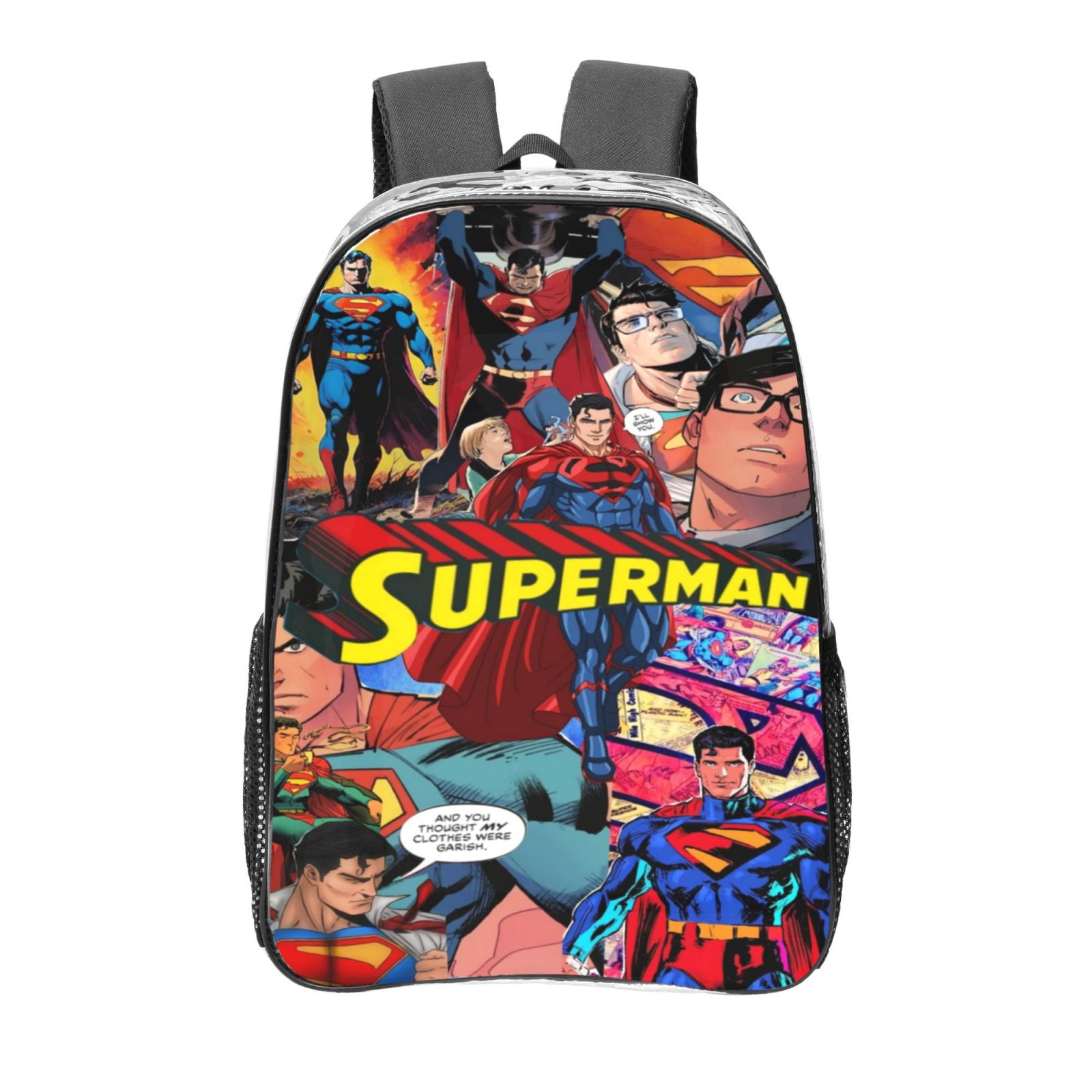 Superman Clear Backpack 16 Inch Large Capacity PVC Transparent Laptop ...