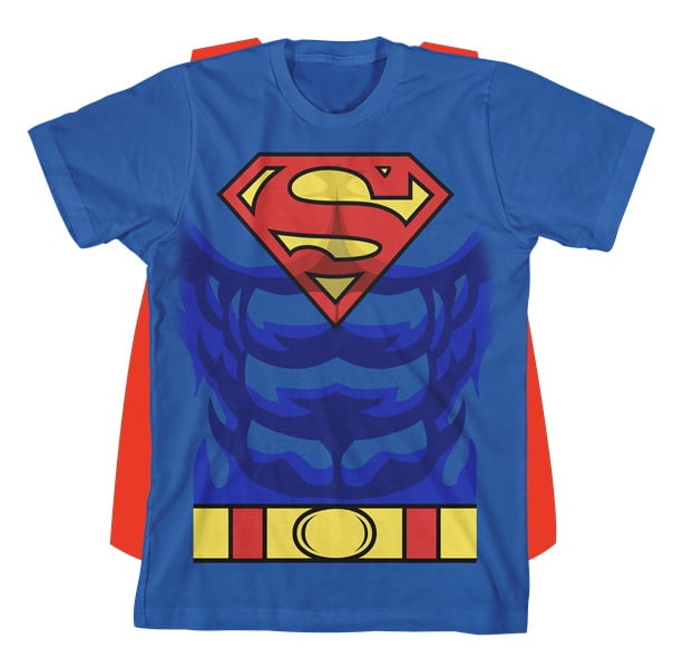 Superman Costume Boy's Blue Crew Neck Short Sleeve Cosplay T-shirt With ...