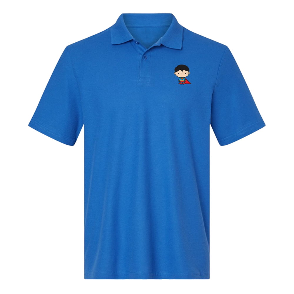Superman Cute Chibi Character Cotton Polo Shirt, Royal, Medium ...