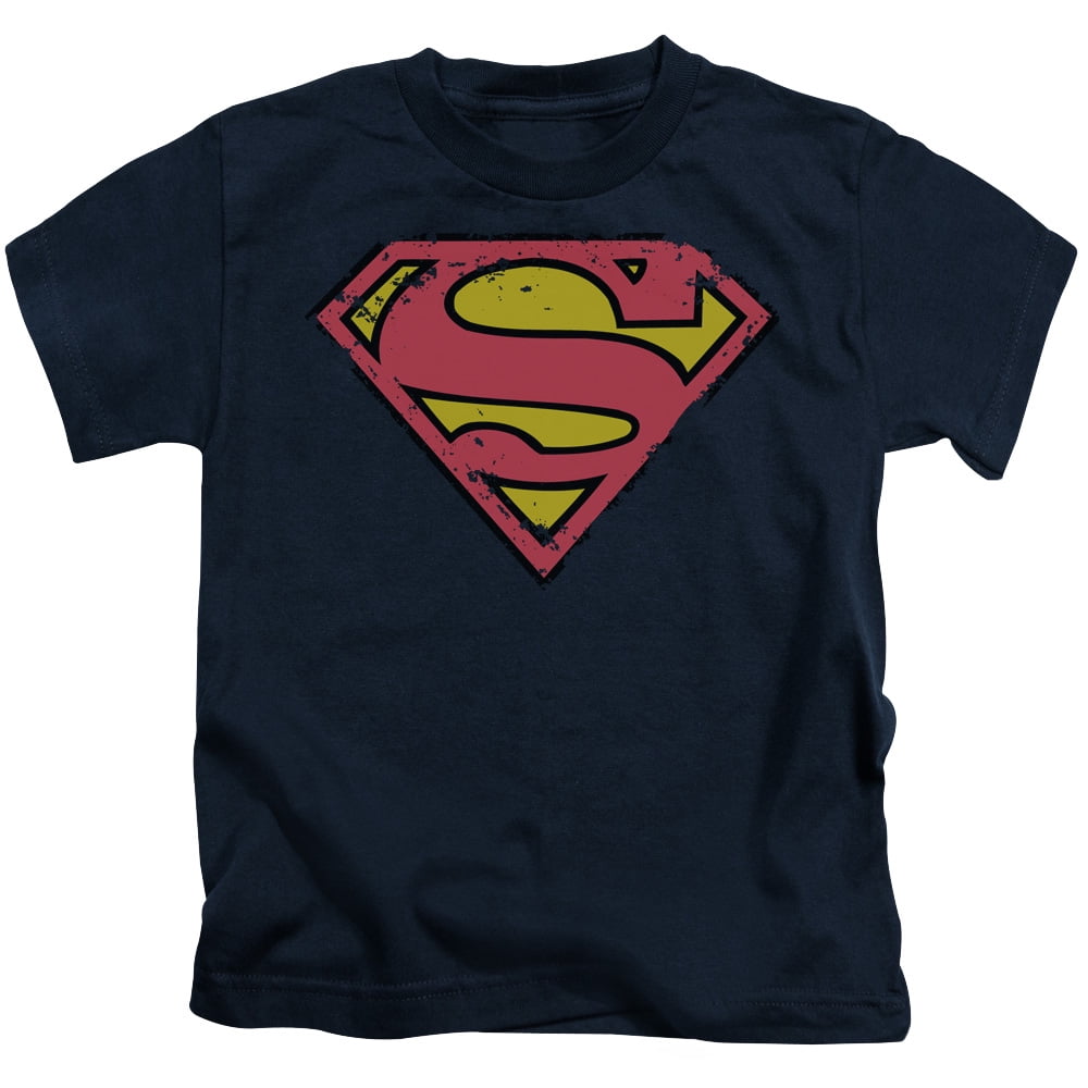 Superman - Distressed Shield - Juvenile Short Sleeve Shirt - 5/6 ...