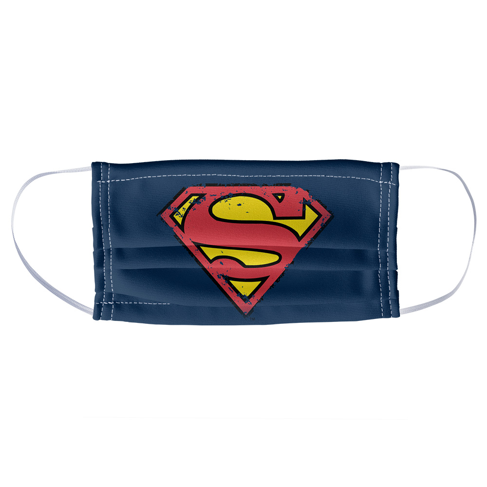 Superman Distressed Shield Logo 1-Ply Reusable Face Mask Covering ...