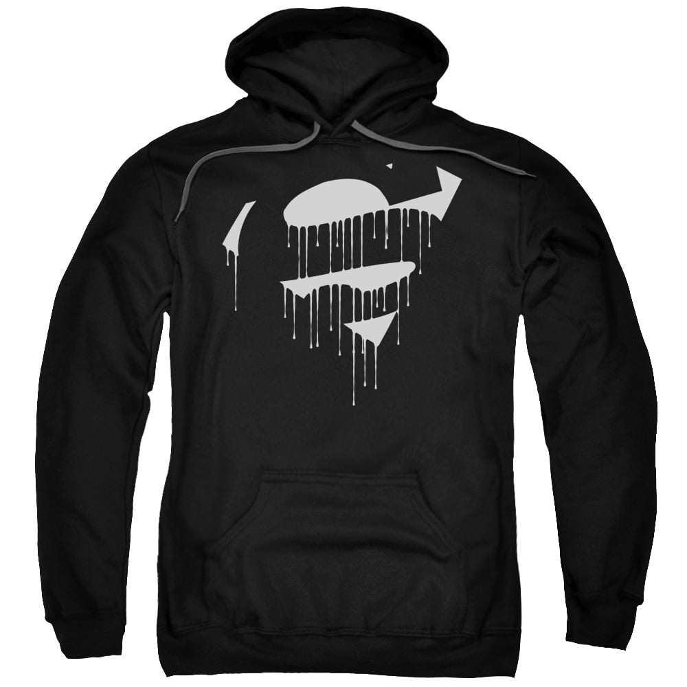 Superman Dripping Shield Adult Pullover Hoodie Sweatshirt Black ...