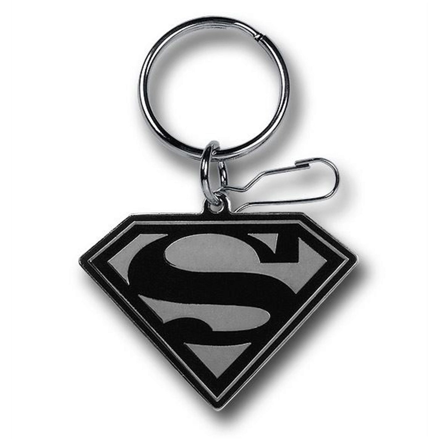 Superman Enamel Chrome Black Symbol Keychain - Walmart.com
