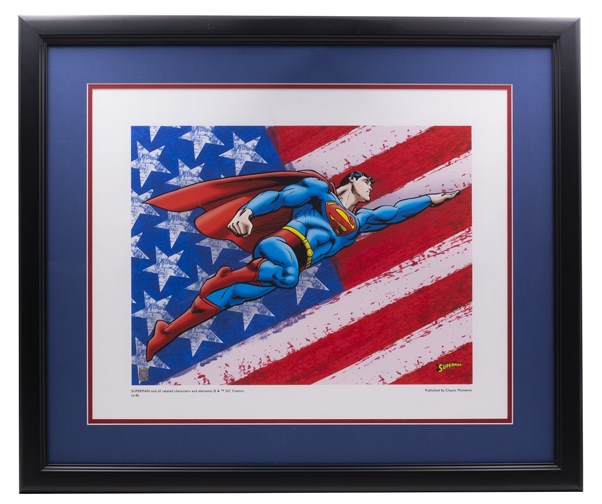 Superman Flag 12x16 Framed DC Comic Limited Edition Giclee - Walmart.com
