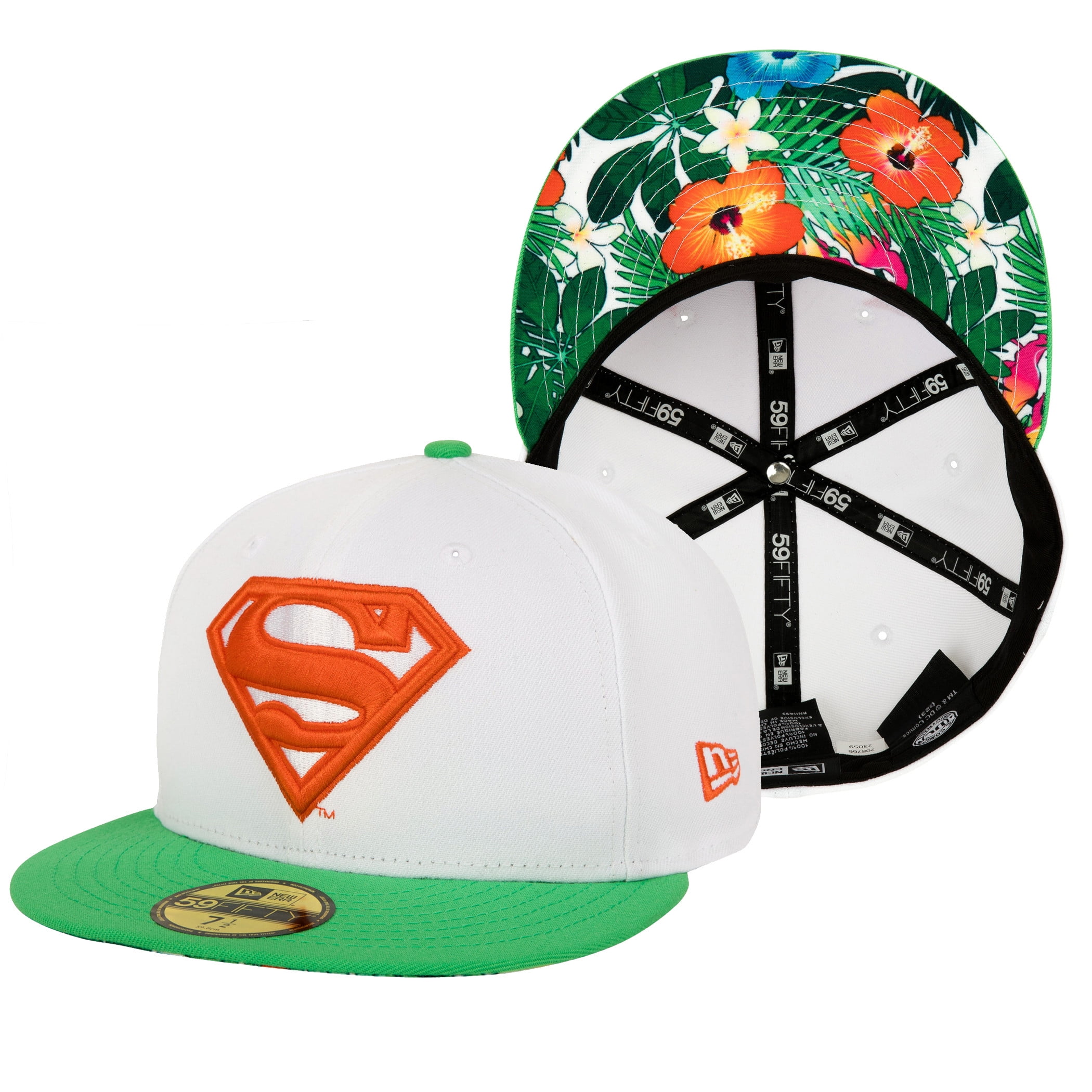 Superman Floral Brim New Era 59Fifty Fitted Hat-7 1/4 Fitted - Walmart.com