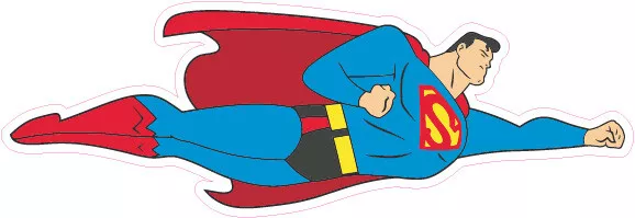 Superman Flying Cartoon Sticker Window Decal Phone Decal Water Bottle ...