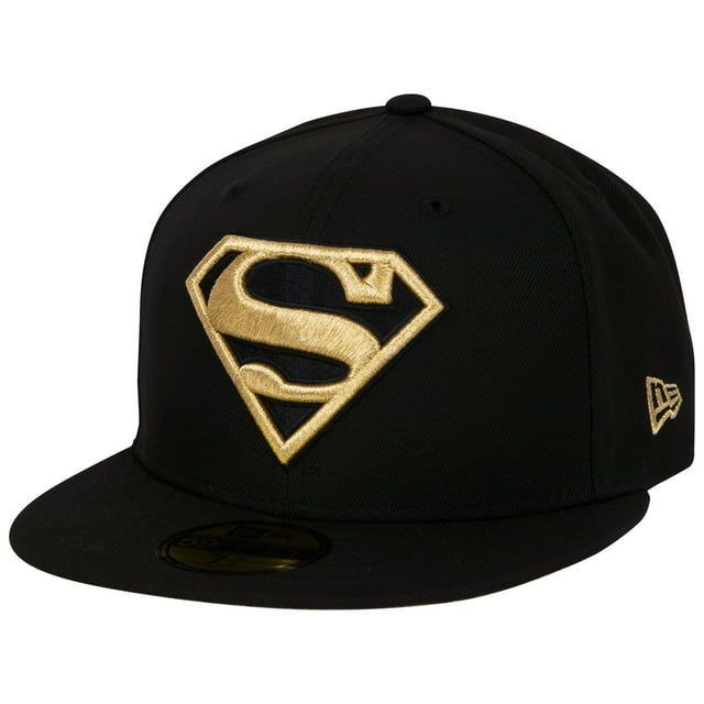 Superman Gold Logo Black Colorway New Era 59Fifty Fitted Hat-7 1/2 ...