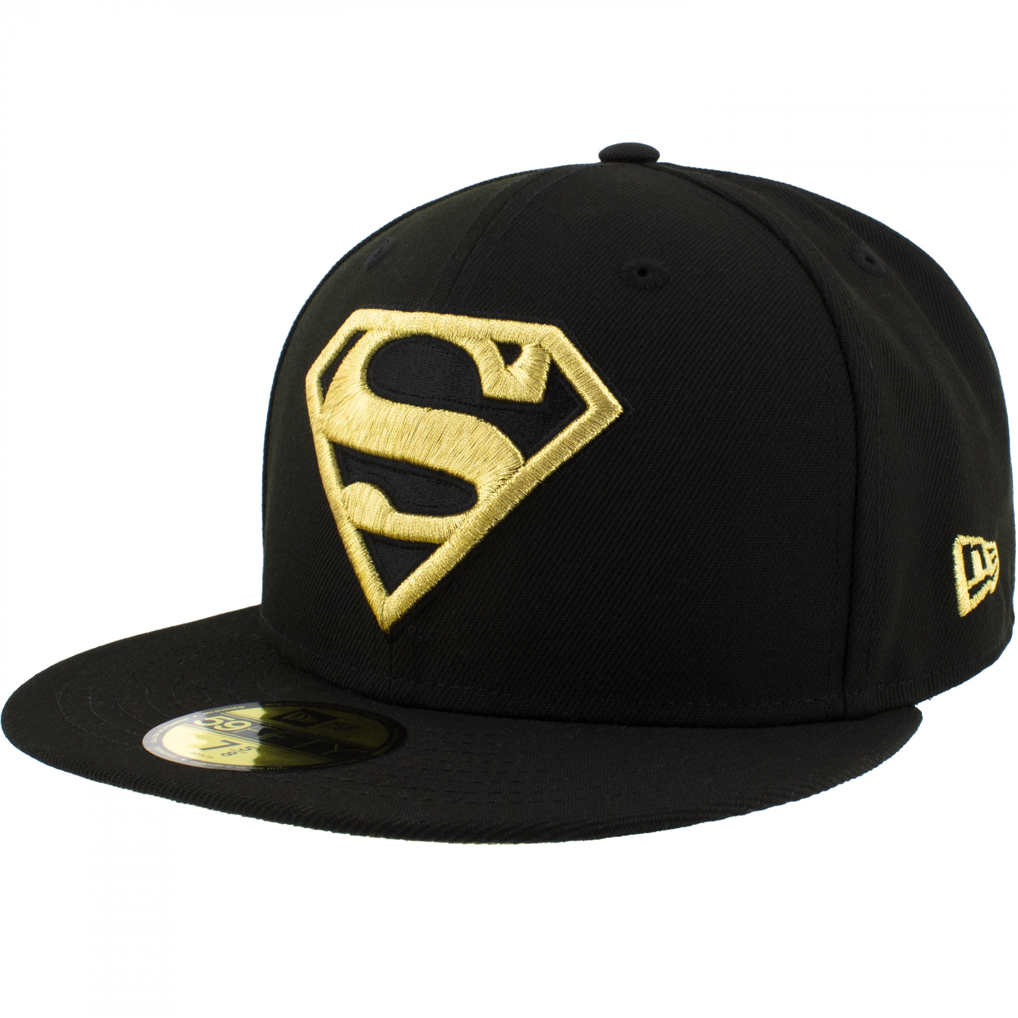 Superman Gold Logo Black Colorway New Era 59Fifty Fitted Hat-7 3/8 ...