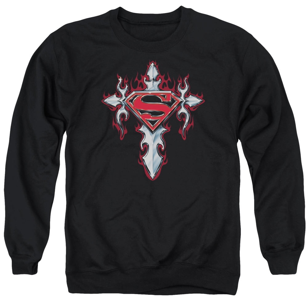 Superman Gothic Steel Logo Adult Crewneck Sweatshirt Black - Walmart.com