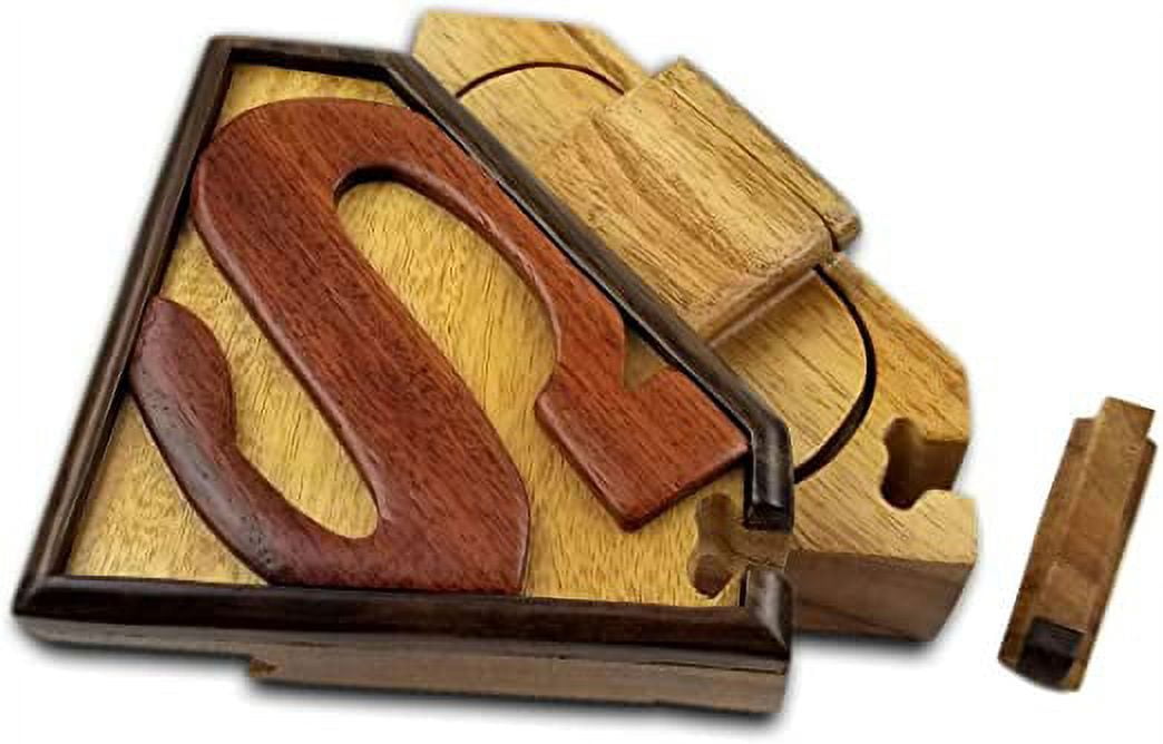 Superman Handmade All Natural Exotic Wood Puzzle Trinket Box - Walmart.com