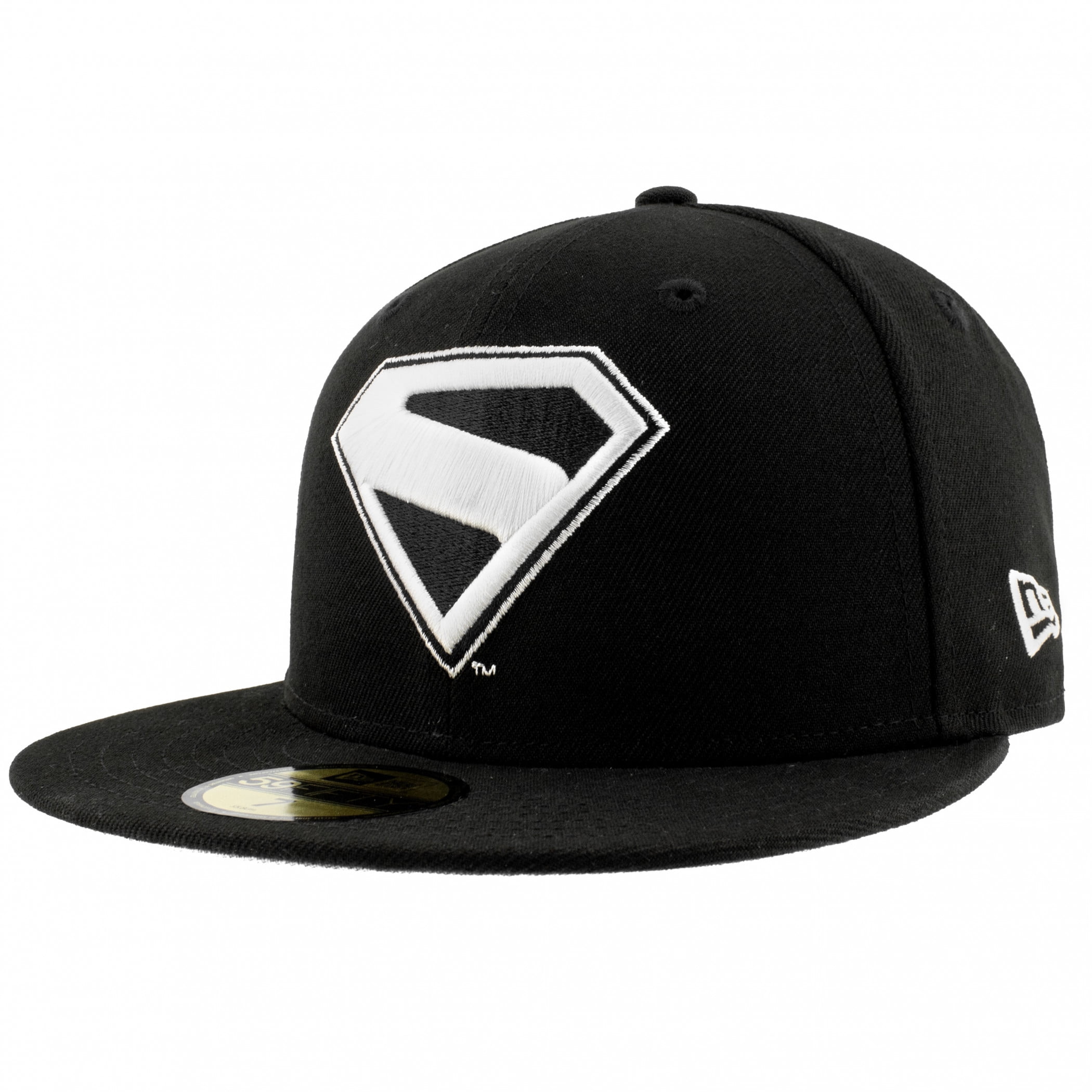 Superman James Gunn Logo Black and White New Era 59Fifty Fitted Hat-7 1 ...