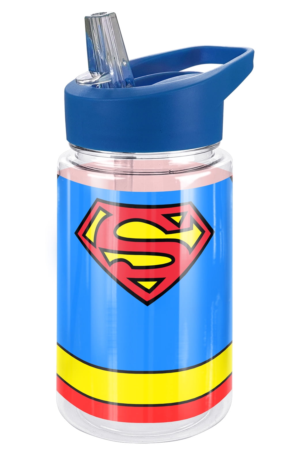 Superman Kids Tritan Plastic Water Bottle with Straw Lid and Handle ...
