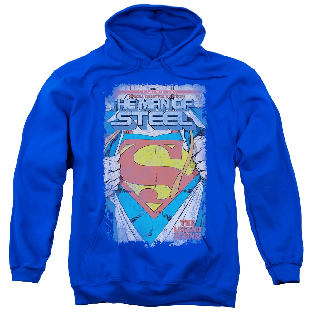 Superman Legendary Adult Pullover Hoodie Sweatshirt Royal Blue ...