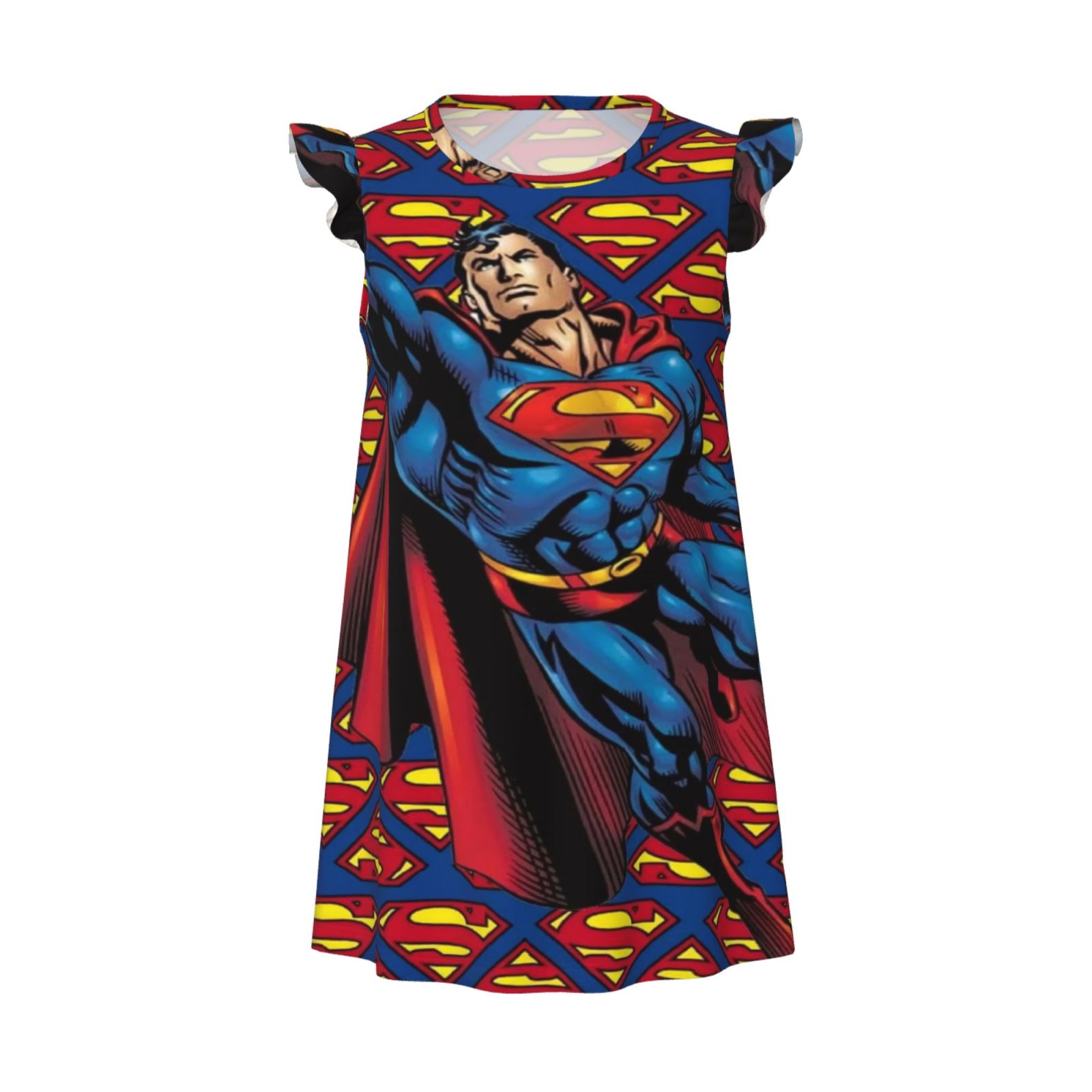 Superman Little Girls Nightgowns Soft Flutter Sleeve Night Dress ...