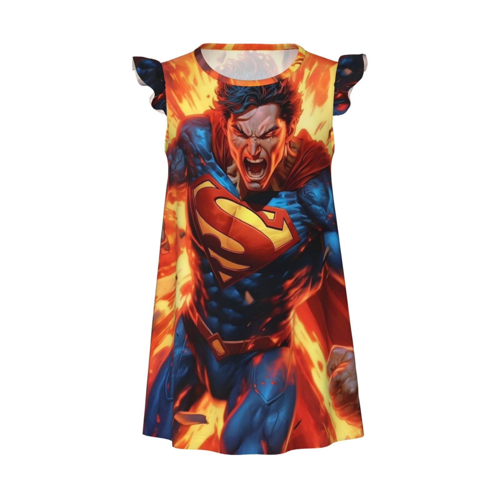 Superman Little Girls Nightgowns Soft Flutter Sleeve Night Dress ...