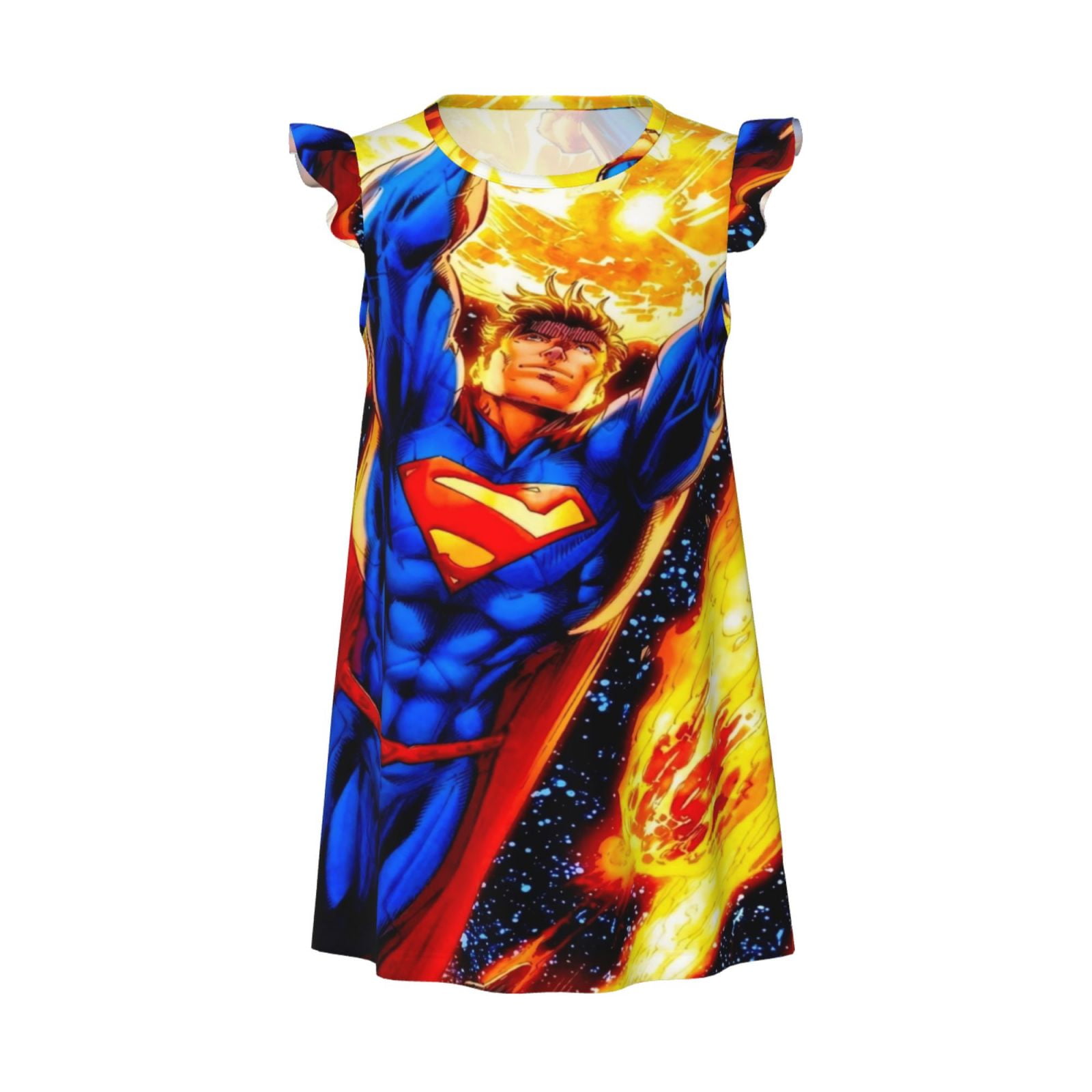 Superman Little Girls Nightgowns Soft Flutter Sleeve Night Dress ...