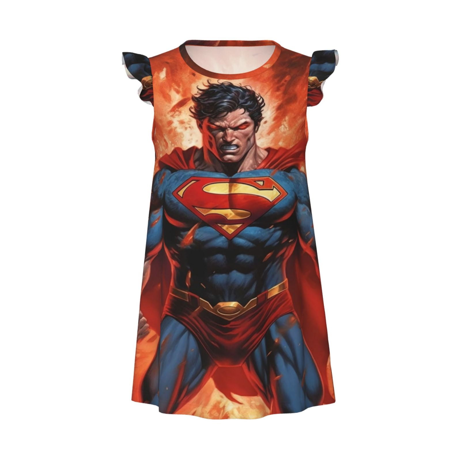 Superman Little Girls Nightgowns Soft Flutter Sleeve Night Dress ...