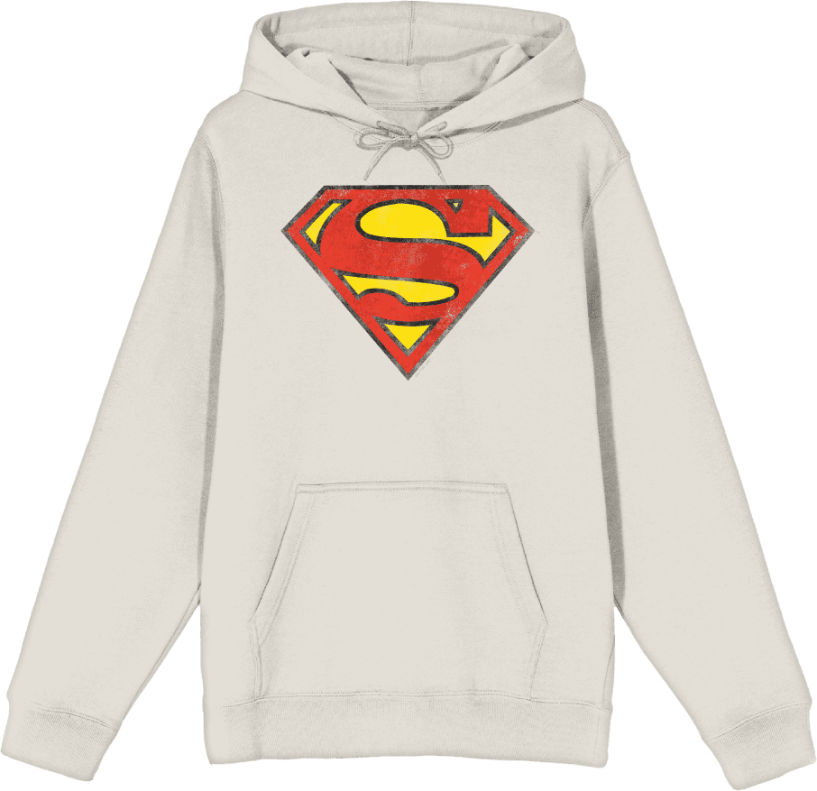 Superman Logo Adult Sand Long Sleeve Hoodie-3XL - Walmart.com