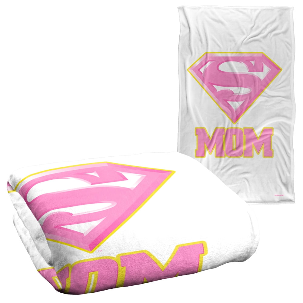 Superman - Logo Blanket, 36"x58" Super Mom Pink Silky Touch Super Soft ...