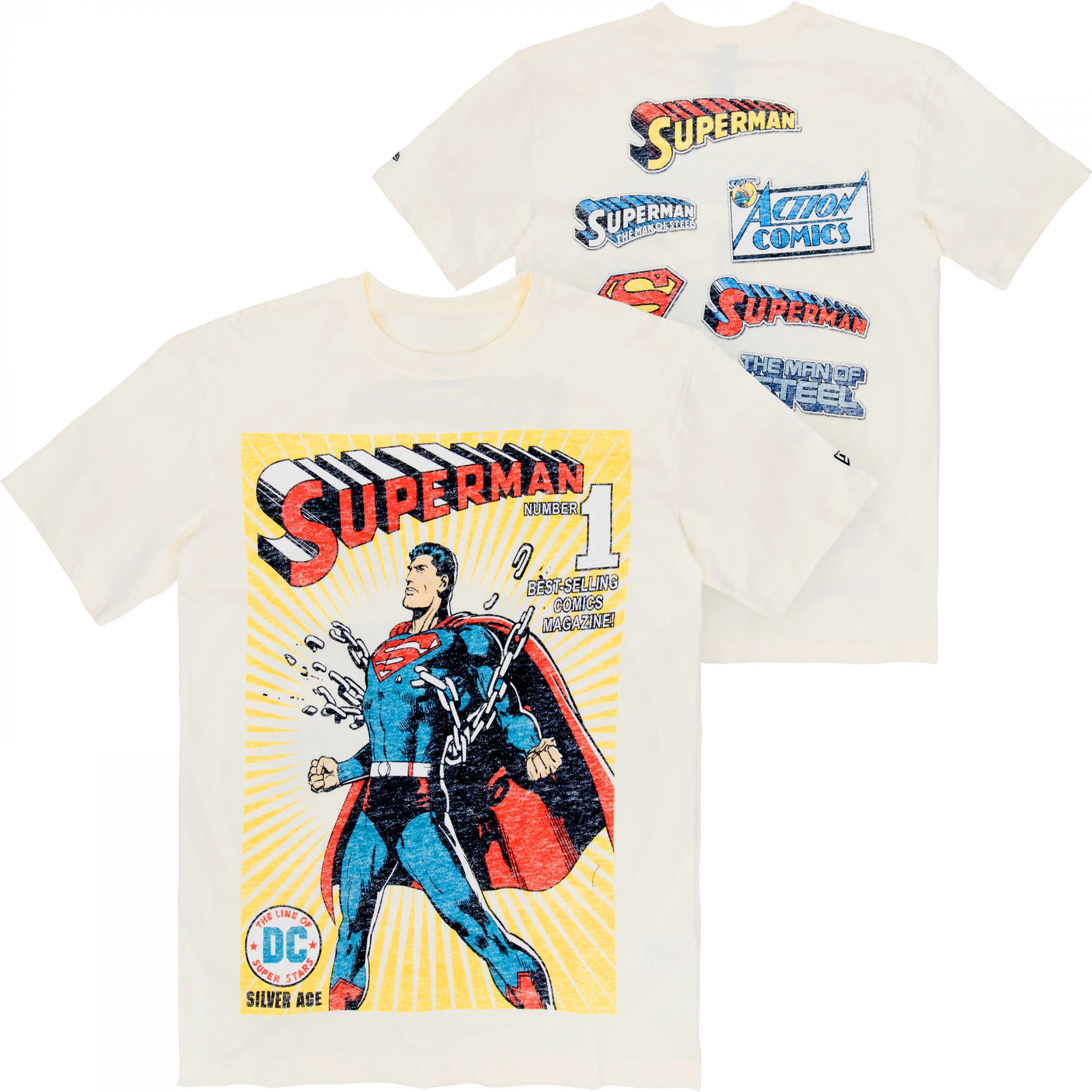 Superman Logo Collection Front and Back Print NEW ERA T-Shirt-XLarge ...