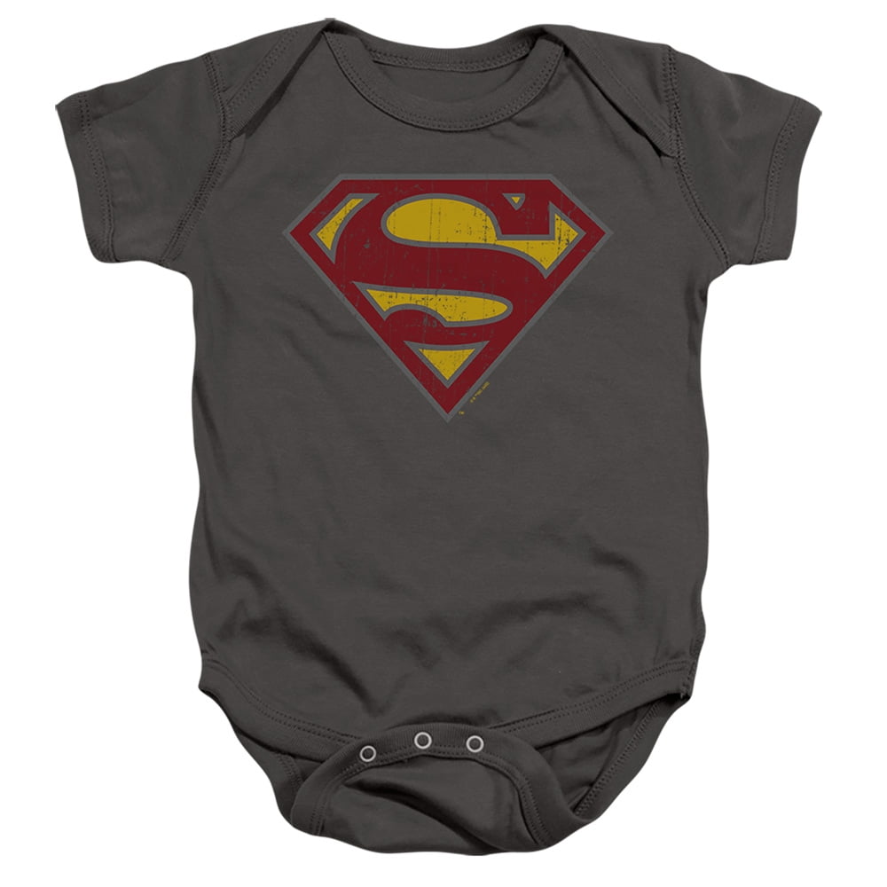 Superman - Logo Distressed Unisex Infant Snap Suit for Baby (12 Months ...