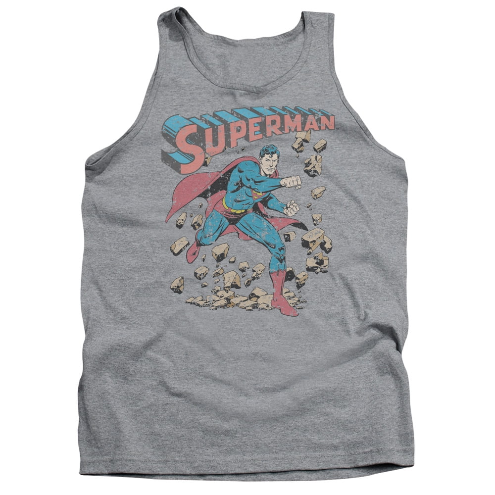 Superman Mad At Rocks Adult Tank Top Athletic Heather - Walmart.com