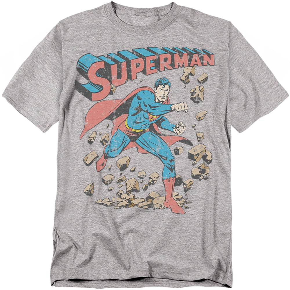 Superman T-Shirt Mad At Rocks Unisex Graphic Tee For Men & Women - Walmart.com
