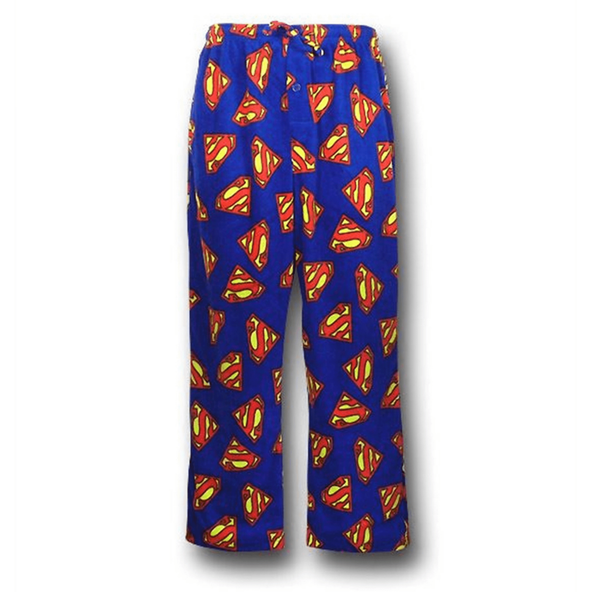 Superman Men's Fleece Lounge Pants - Royal Blue Logo, Size Medium ...