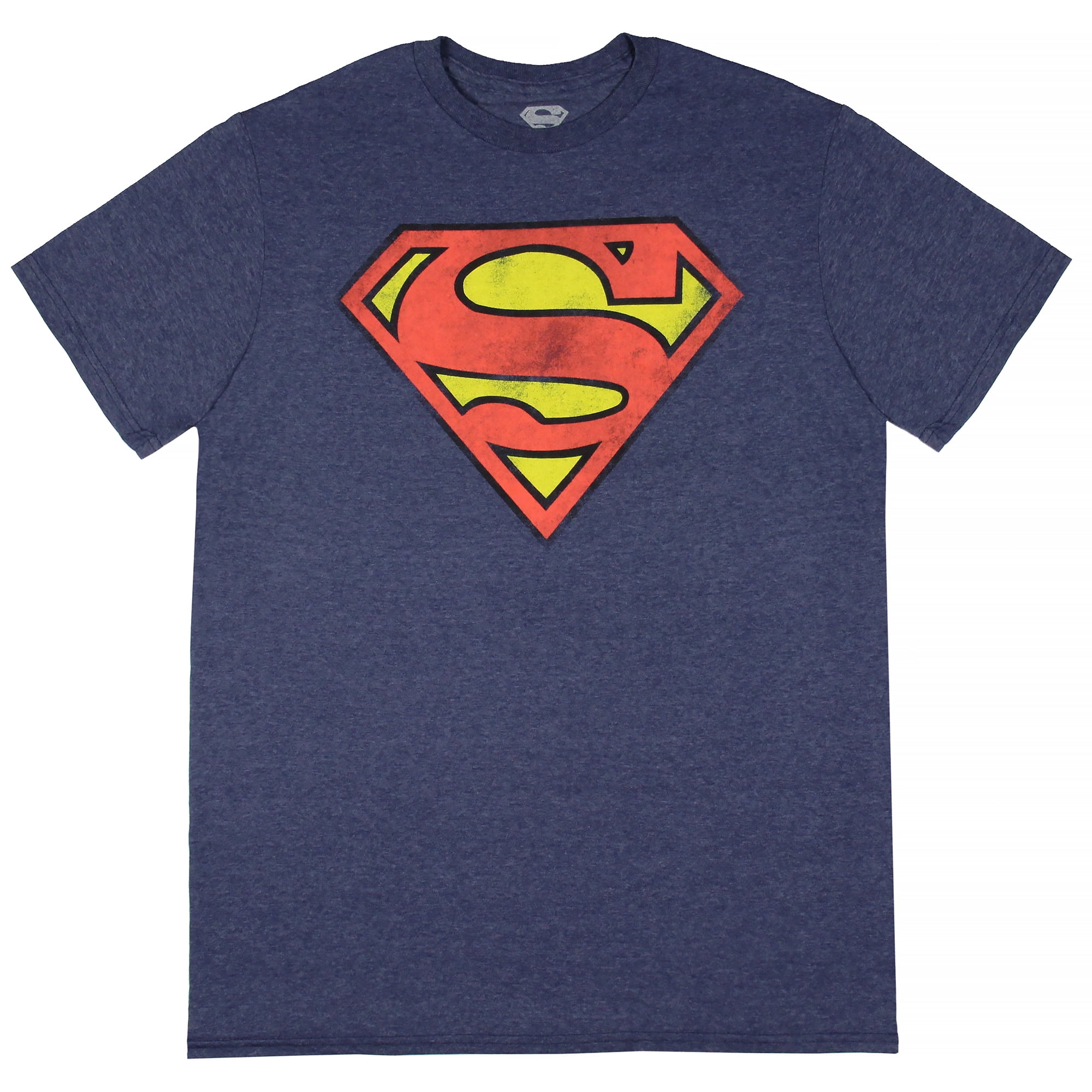 Superman Men's Man Of Steel Distressed Logo Adult Graphic Print T-Shirt ...