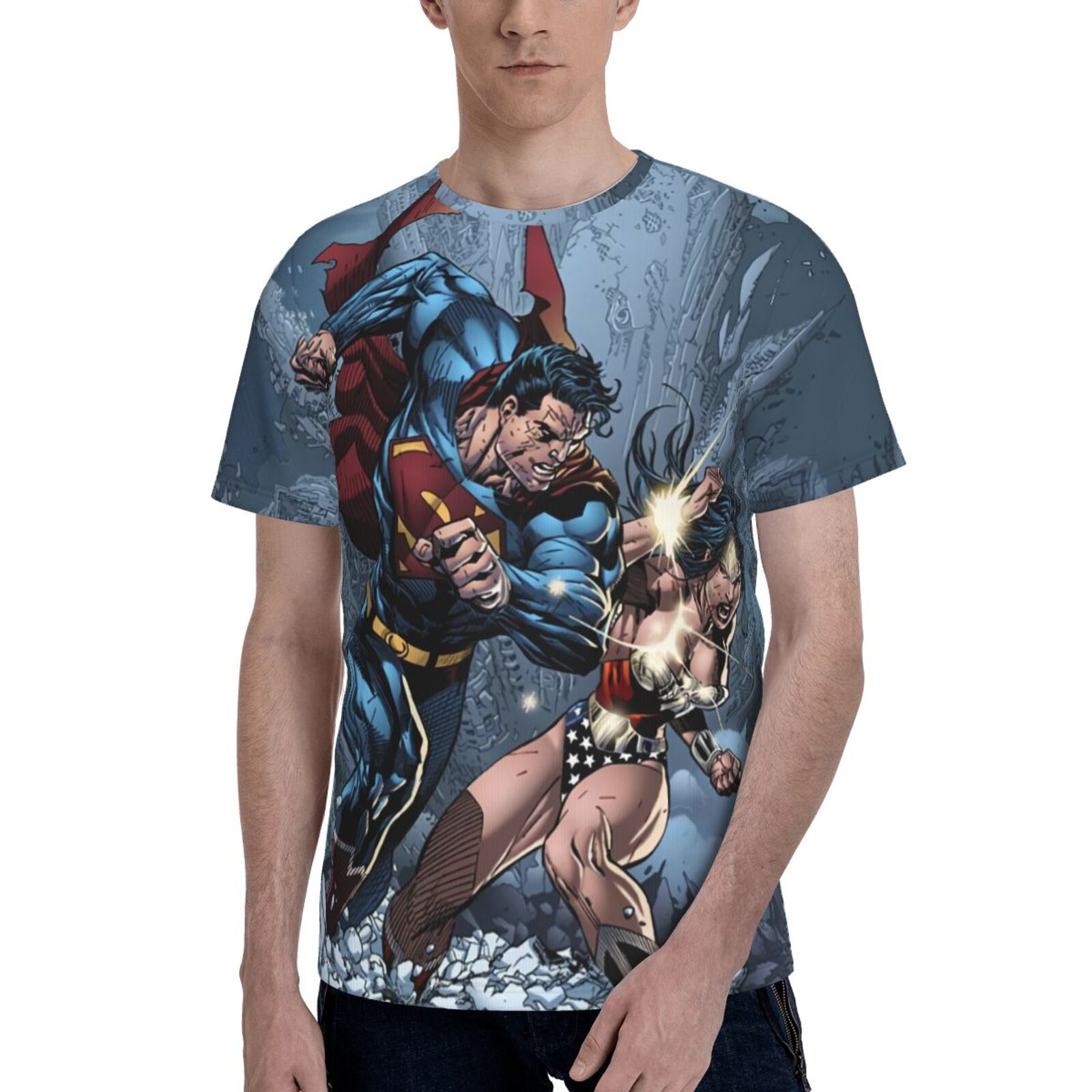 Superman Men's T Shirt 3D Graphic Hip Hop Unisex Tees Tops Casual Stylish Crew Neck Short Sleeve ...
