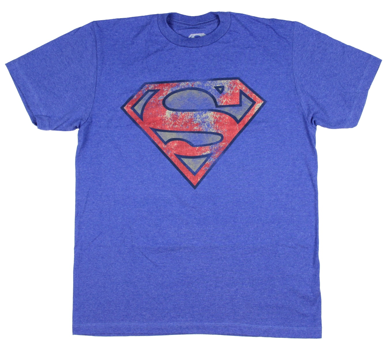 Superman Men's Vintage Faded Logo Design Graphic T-Shirt (Large ...
