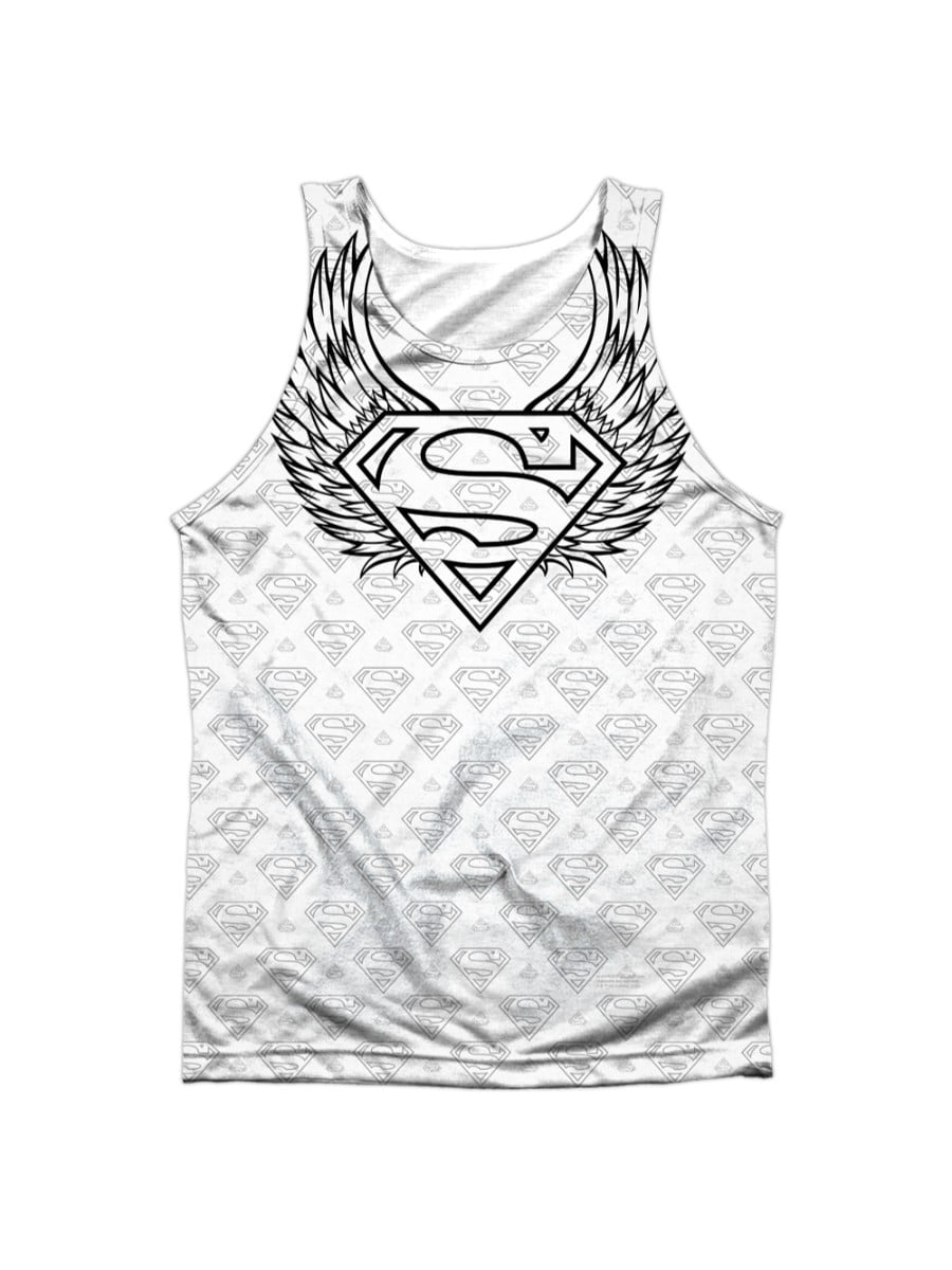 Superman Men's Winged Shield Repeat Mens Tank White - Walmart.com