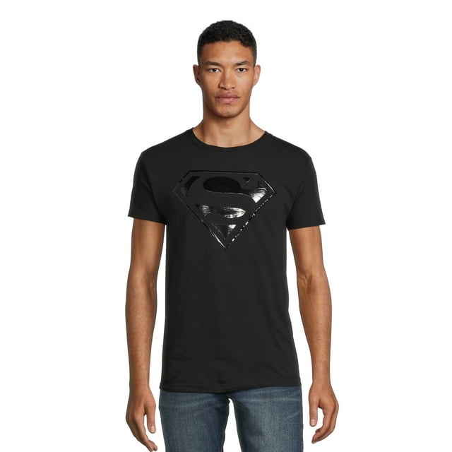 Superman Men's Graphic Tee Black Cotton Relaxed Fit Short Sleeve Sizes ...