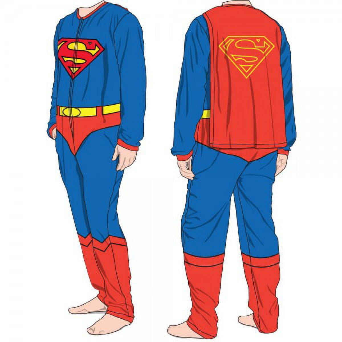 Superman Mens Blue Union Suit Onesie with Cape | L - Walmart.com