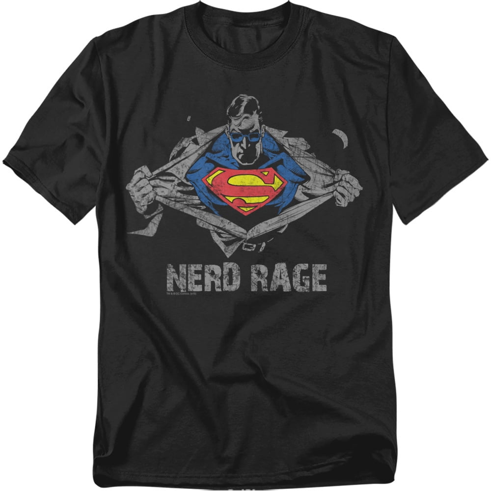 Superman T-Shirt Nerd Rage Unisex Graphic Tee For Men & Women - Walmart.com