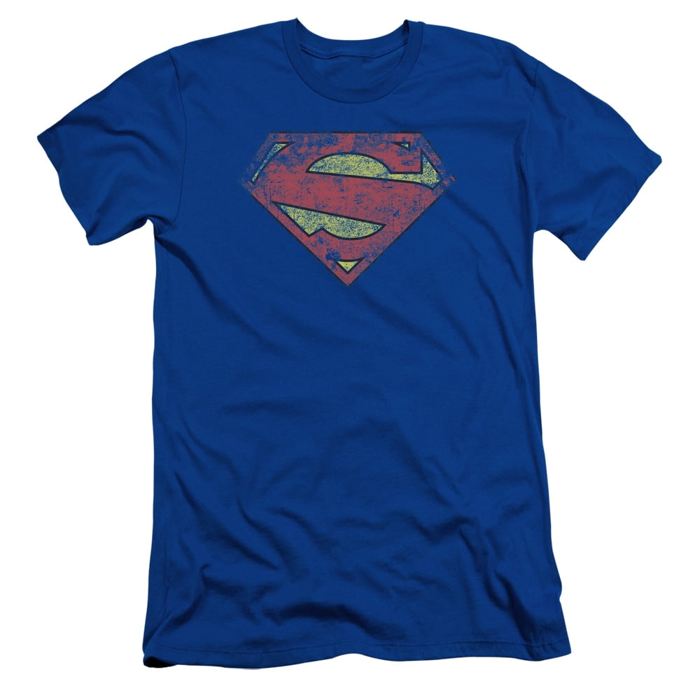 Superman New 52 Shield Adult 30/1 T-Shirt Royal Blue - Walmart.com