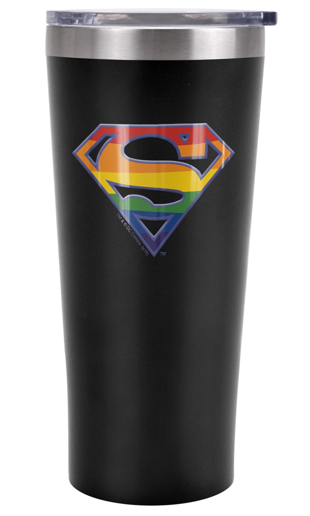 Superman Official Rainbow Shield Logo Pattern 20 oz Travel Tumbler ...