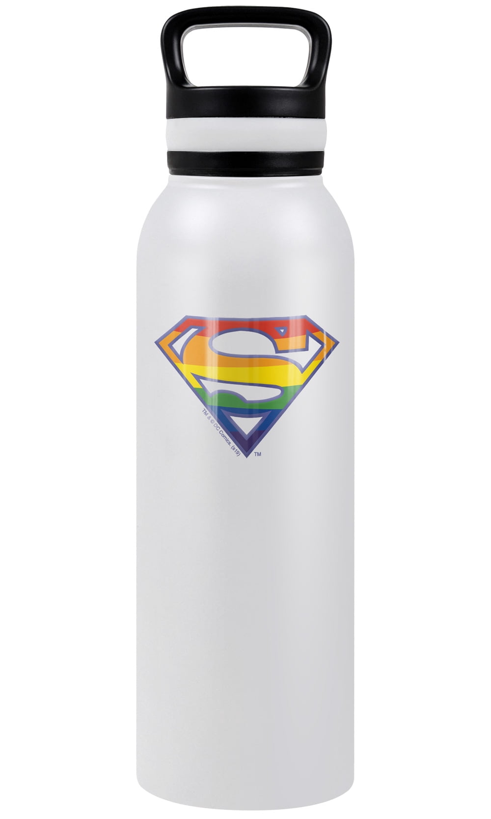 Superman Official Superman Rainbow Shield Logo Pattern 24 oz Insulated ...