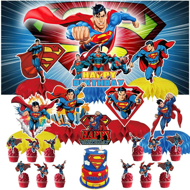 Superman Party Decorations Decor Supplies Honeycomb Centerpieces Table ...