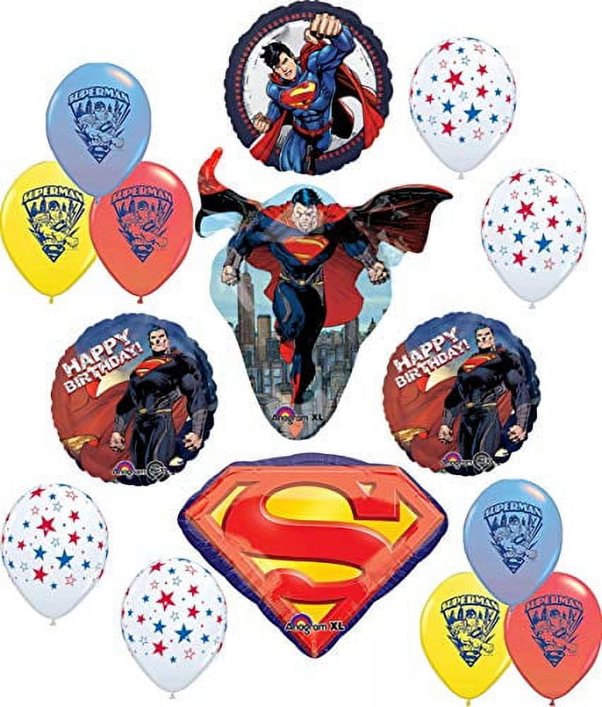 Superman Party Supplies Man of Steel Birthday Balloon Bouquet ...