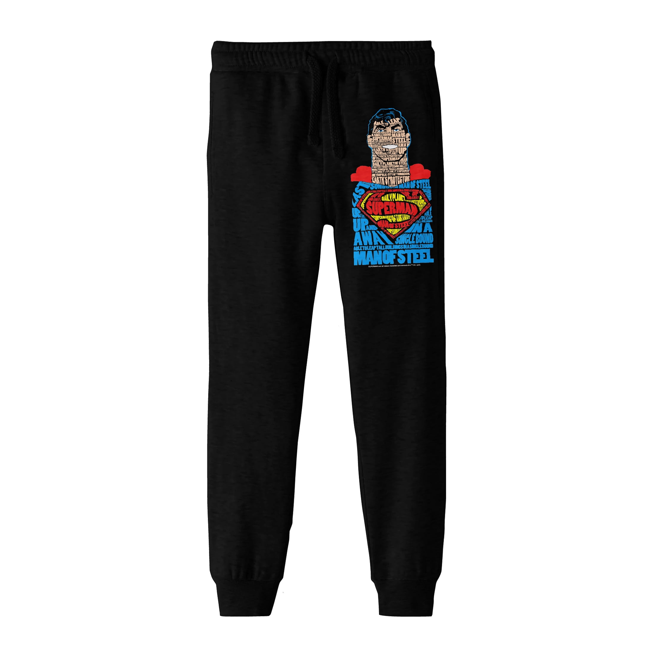Superman Portrait Text Art Boy's Black Jogger Pants-XL - Walmart.com