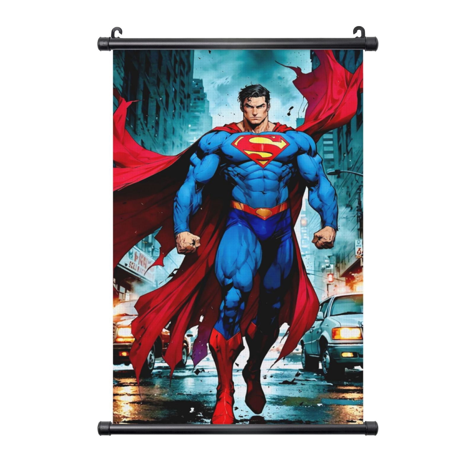Superman Poster Plastic Shaft Wall Hanging Banner Painting Canvas ...