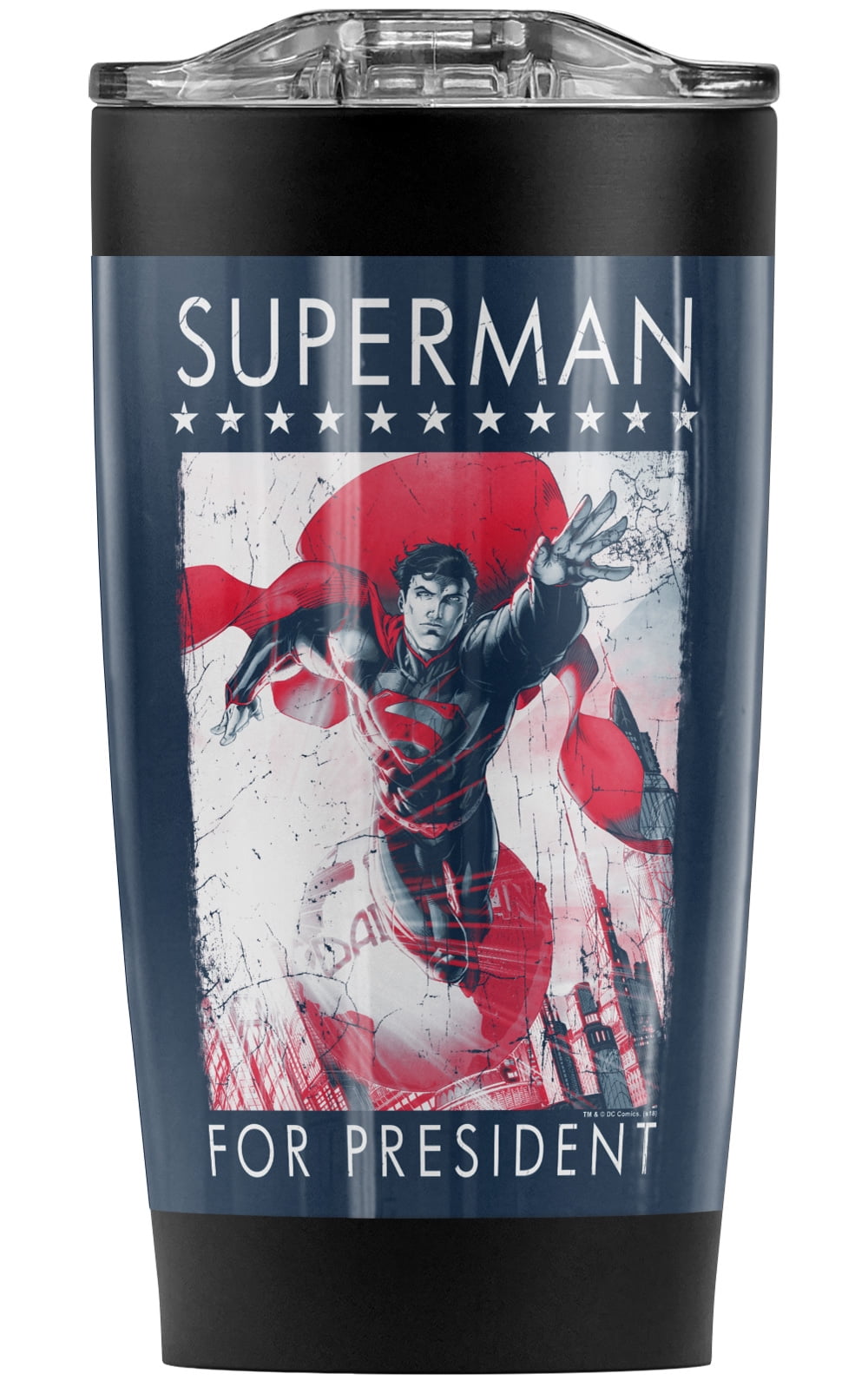 Superman For President Stainless Steel Tumbler 20 oz Coffee Travel Mug ...