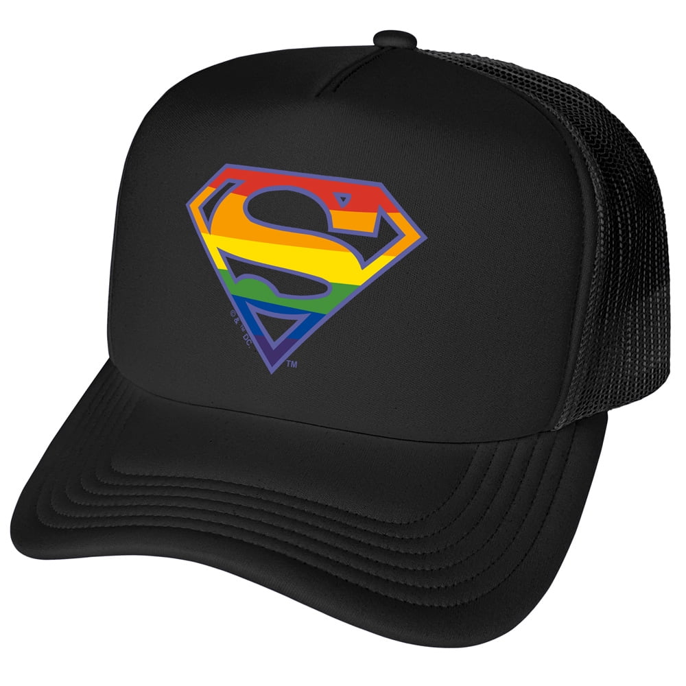 Superman Rainbow Shield Logo Foam Snapback Trucker Hat - Unisex for Men ...